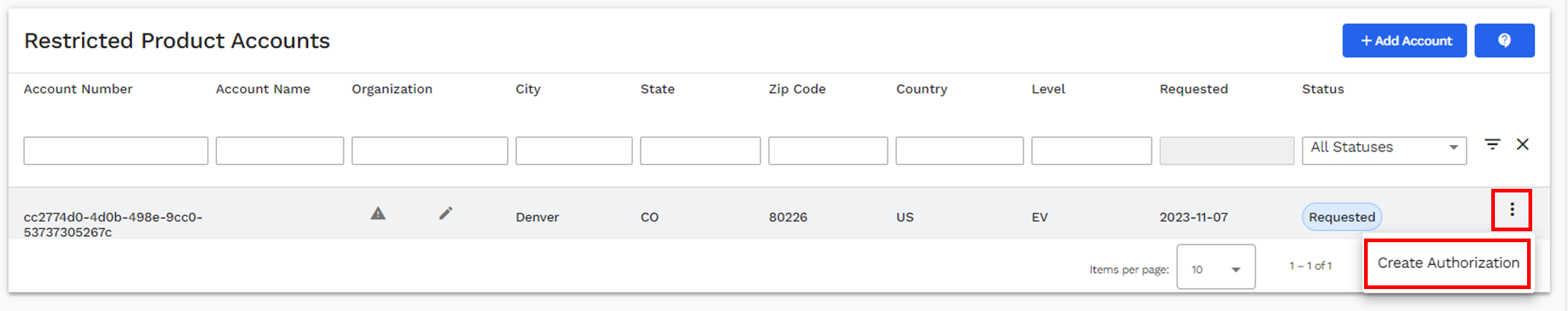 How to: Request a new account – Restricted Product