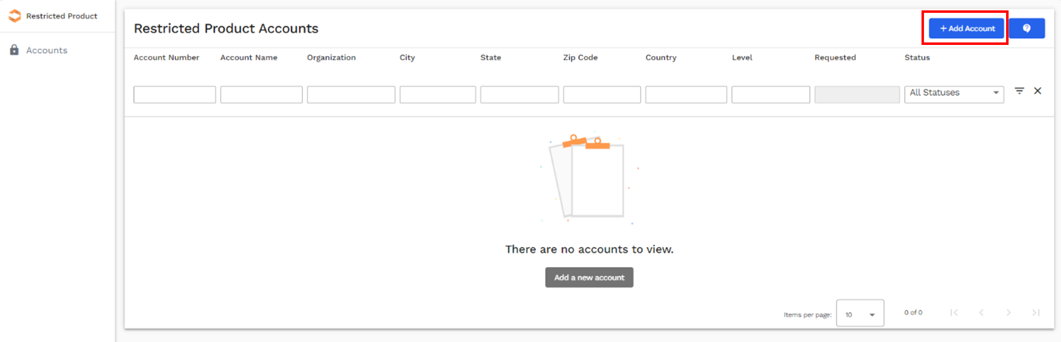 How to: Request access to an existing account – Restricted Product