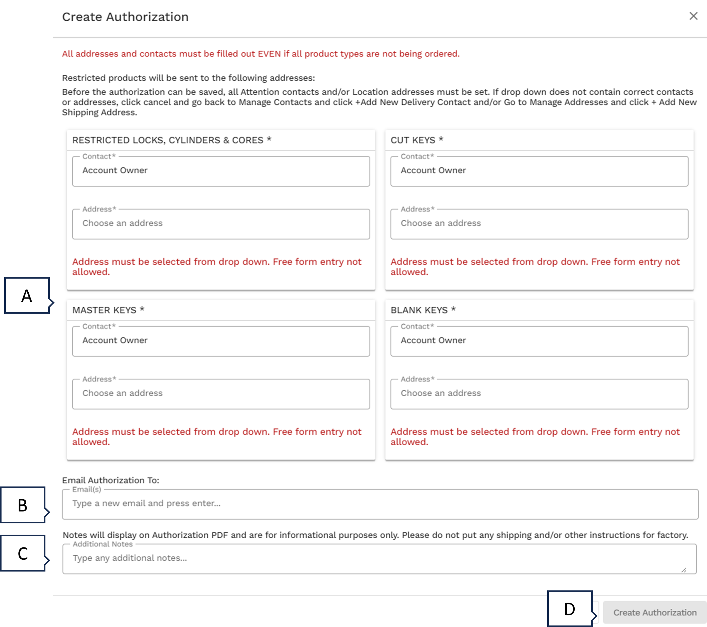 How to: Create an authorization – Restricted Product