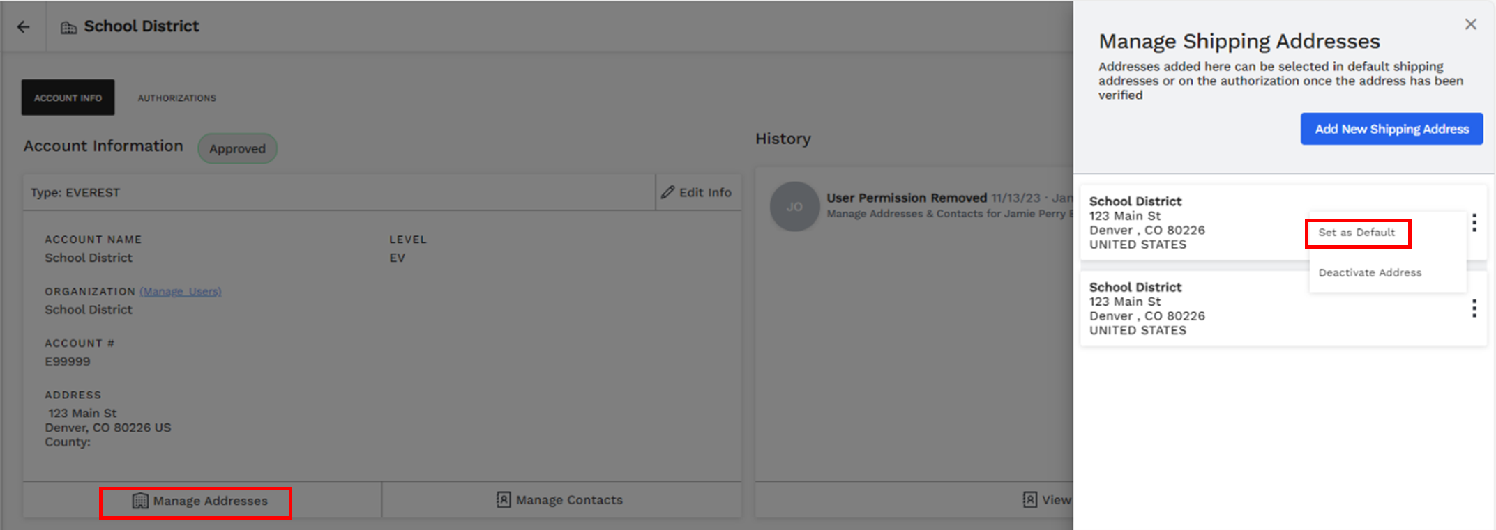 How to: Manage addresses and contacts – Restricted Product
